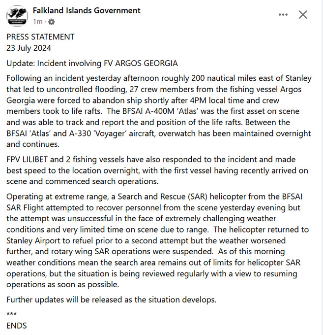 Seafood Media Group - Worldnews - At Least Three Dead in the Sinking of Argos Georgia East of ...